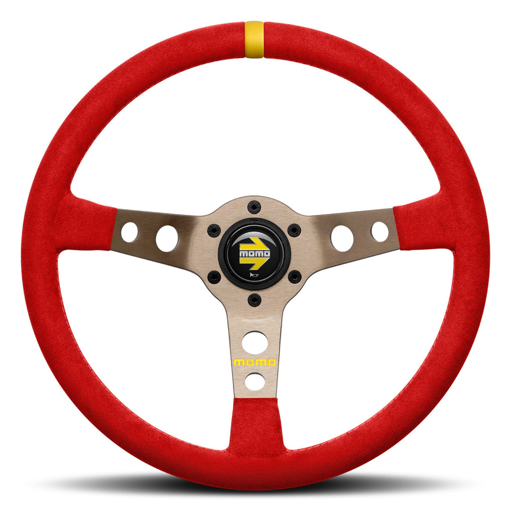 MOMO Mod. 07 Steering Wheel - Red Alcantara (Microfibre) Anthracite Sp
