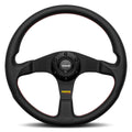 MOMO Tuner Steering Wheel - Black Leather Black Spokes 350mm - NEW Log