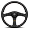 MOMO Tuner Steering Wheel - Black Leather Black Spokes 350mm - NEW Log