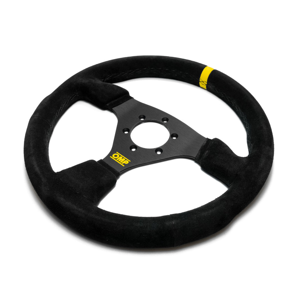 OMP Targa 330 Steering Wheel - Black Suede Black Spokes 330mm