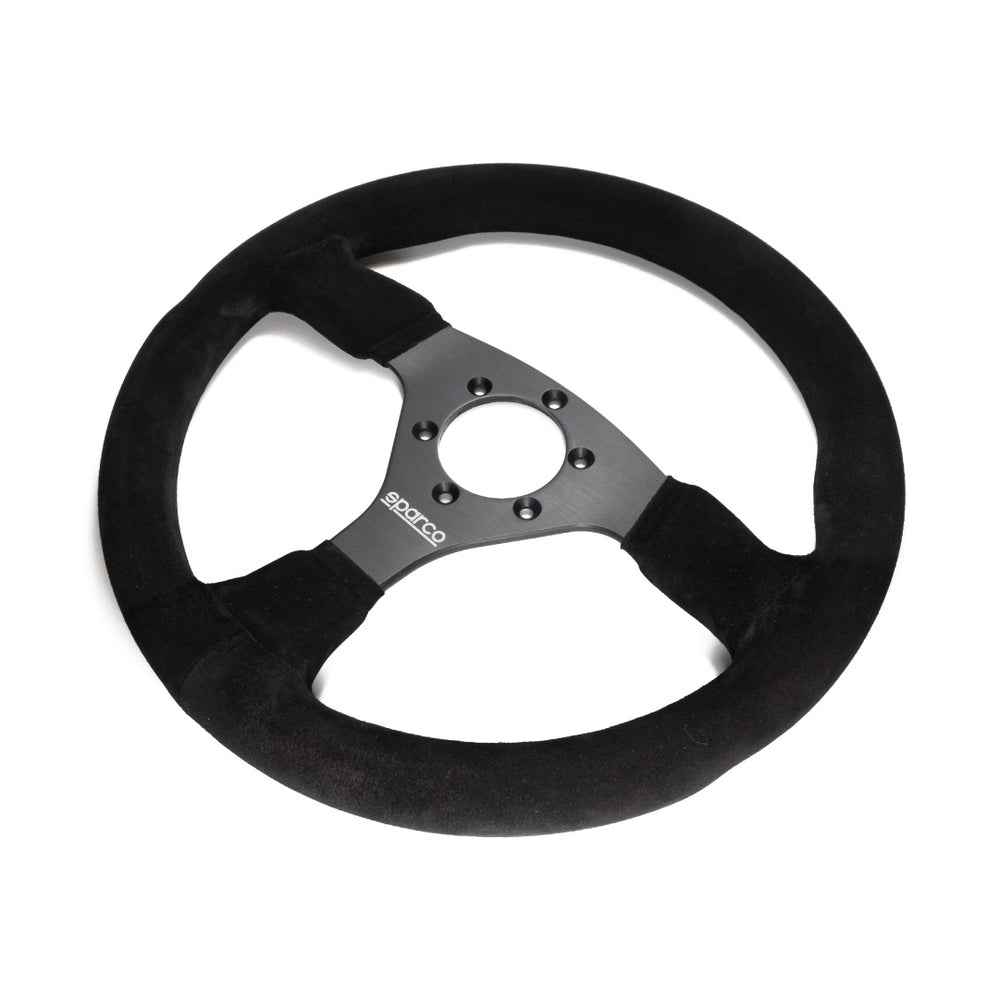 Sparco R383 Steering Wheel - Black Suede Black Spokes 330mm