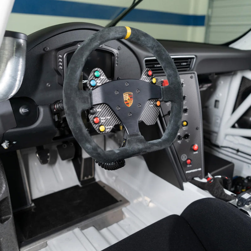 Porsche 911 GT3 Cup Steering Wheel - Black Suede Black Spokes 320mm