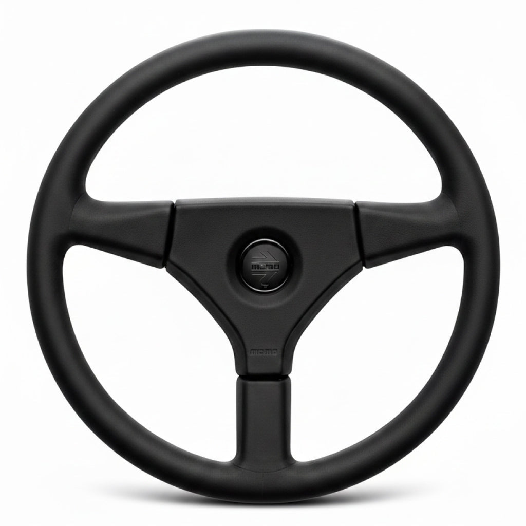 MOMO Flyer Steering Wheel - Black Leather Black Leather Centre Pad 380
