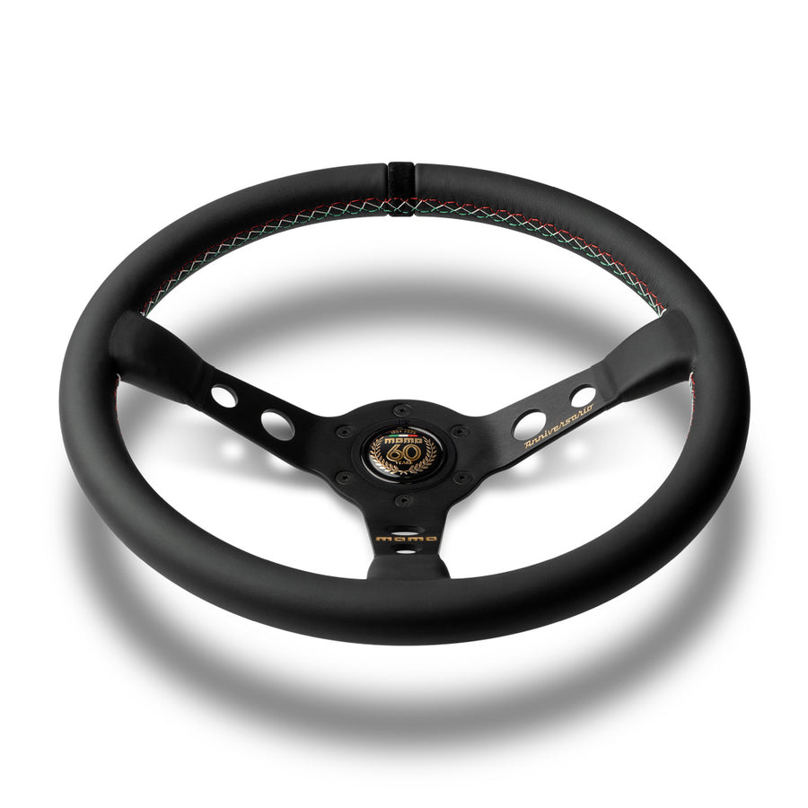 MOMO Mod. 07 Anniversario Steering Wheel - Black Leather Black Spokes