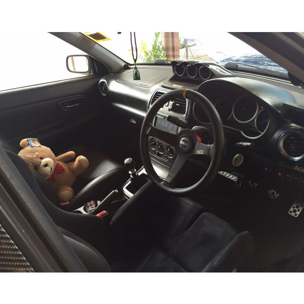 Sparco R345 Steering Wheel - Black Leather Black Spokes 350mm