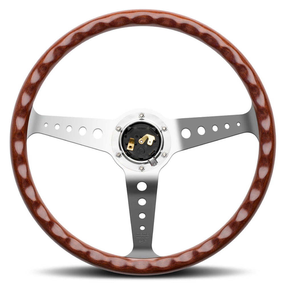 MOMO California Wood Steering Wheel - Mahogany Wood Polished Spokes 36